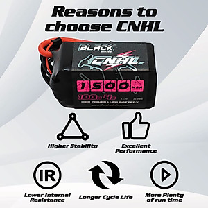 CNHL 4S Lipo Battery 1500mAh 14.8V lipo Battery 100C with XT60 for Vortex LRC Freestyle V1 RC Boat Heli Airplane UAV Drone FPV Multi-Motor Hobby DIY Parts
