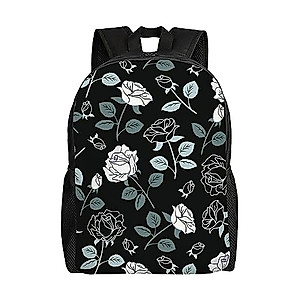 OPSREY Rose Gothic Print Laptop Backpack Bag Lightweight Large Capacity Casual Travel Daypack For Men Women