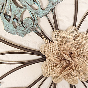 Asense Metal Butterfly Wall Décor Flower Wall Sculpture Art Home Decoration for Living Room Bedroom Indoor Outdoor