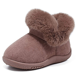 KEESKY Toddler Girl Winter Boots Size 3.5 Fur Lined Warm Winter Shoes for Baby Girls