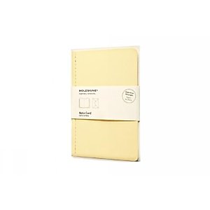 Moleskine Journey Note Card with Envelope, (3.5" x 5.5") Plain/Blank, Frangipane Yellow