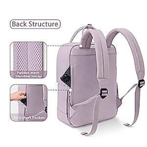 KALIDI Laptop Backpack Casual Women School Bag for 15.6inch Laptop Travel Back Pack with Handle, Water Resistant College High School Girls Work Backpack, Purple