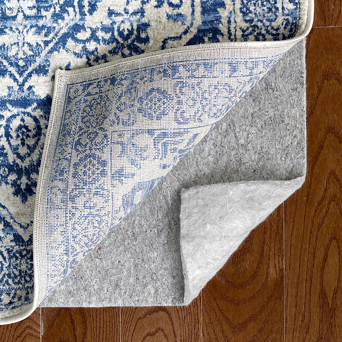 RUGPADUSA 100% Felt 9x12 Rug Pad for Hardwood Floors, 1/4 Inch Thick Cushioning - Prolong The Life of Your Rugs and Flooring, Safe for all Floors and Finishes