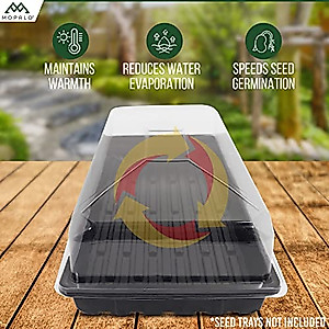 Mopalo 5 Pack of 3.5" Extra Strength 10x20 Humidity Domes for 1020 Trays - Clear Plastic Propagation Domes Fit Most Standard 10x20 Seedling Trays - Germination Trays are NOT Included…