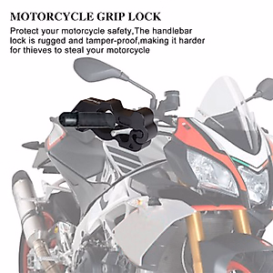 AUFER Universal Heavy Duty Motorcycle Grip Lock Handlebar Lock Throttle Lock Anti Theft Brake Lever Locking Compatible with for Motorbike Sports Bikes Scooter Mopeds ATVs (Black)