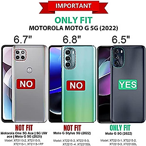 NZND Case for Motorola Moto G 5G (2022) with [Built-in Screen Protector], Full-Body Protective Shockproof Rugged Bumper Cover, Impact Resist Durable Phone Case (Glitter Rose Gold)