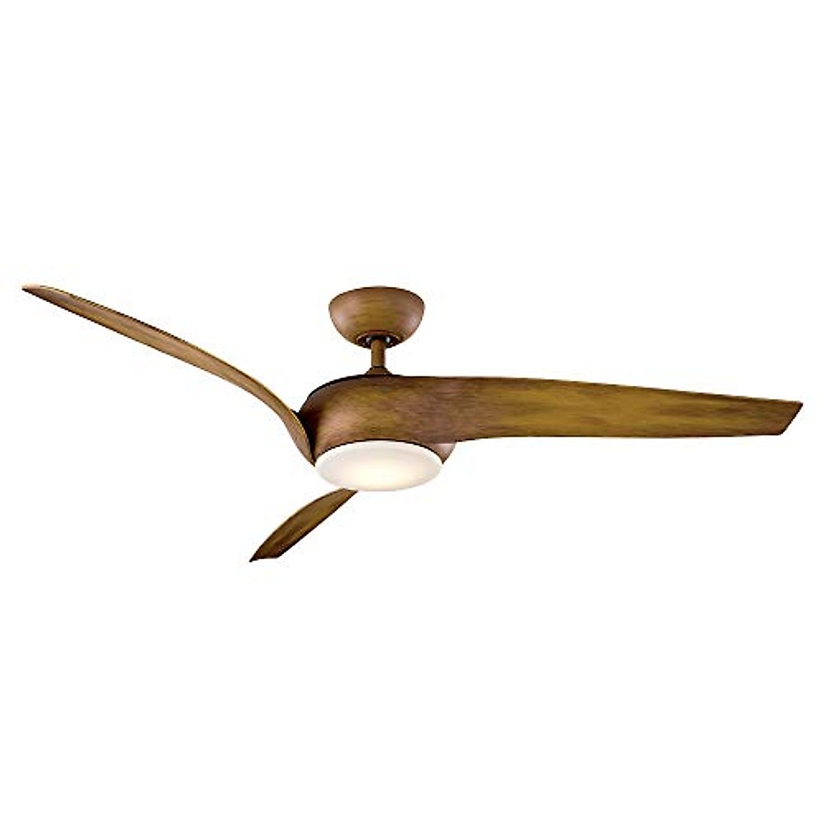 Nirvana Smart Indoor and Outdoor 3-Blade Ceiling Fan 56in Distressed Koa with 3000K LED Light Kit and Remote Control works with Alexa, Google Assistant, Samsung Things, and iOS or Android App