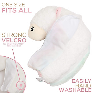 XDEMODA Seatbelt Pillow for Kids Travel - Dinosaur Seat Belt Cover & Cushion Pillow. Child Car Stuffed Plush Animal Travel Pillow. Safety Belt