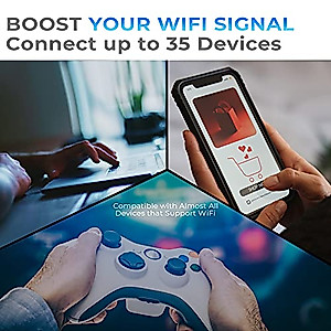 【2022 WiFi Extender】 WiFi Range Extender Signal Booster up to 8500sq.ft & 45 Devices, Internet Wi-Fi Booster and Signal Amplifier for Home, Long Range Wireless Repeater with Ethernet Port, Easy Setup