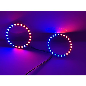 DIYmall 24 Bits RGB LED Rings 24 X WS2812B 5050 Lamp Light with Integrated Drivers, Addressable Full Color Lights for Arduino Raspberry Pi ESP32 (Pack of 5pcs)