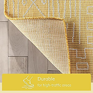 Well Woven Anze Indoor/Outdoor Tribal Pattern Yellow Area Rug (7'10" x 9'10")