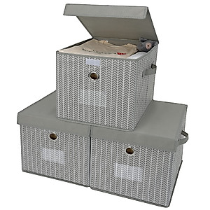 GRANNY SAYS Bundle of 3-Pack Closet Storage Cubes & 1-Pack Extra Large Rectangle Storage Bin