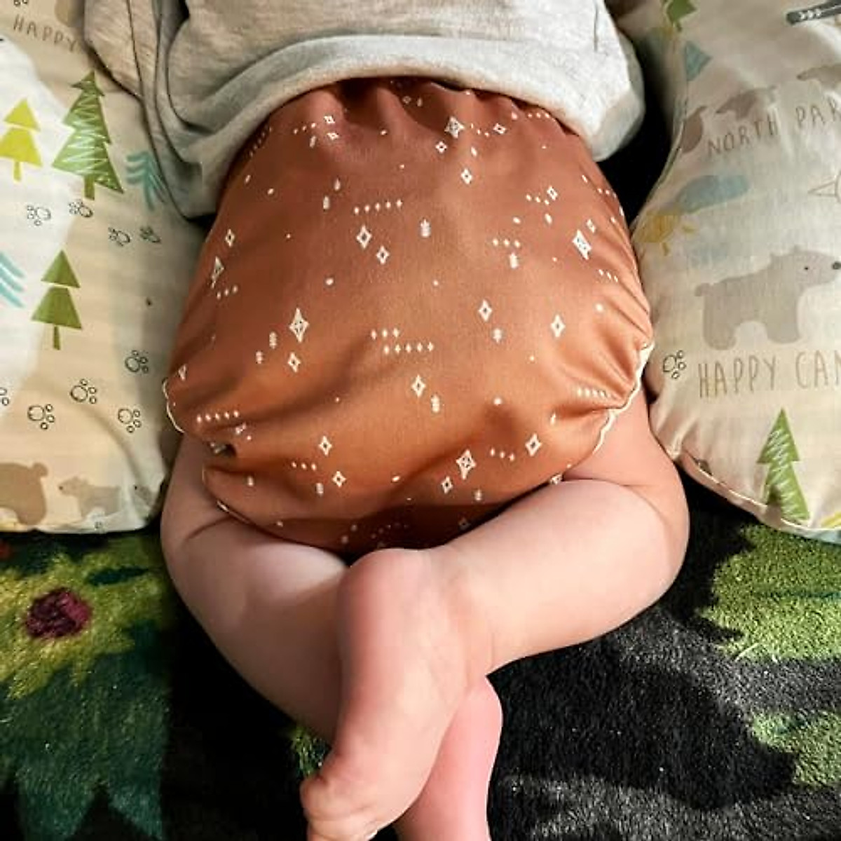 Mama Koala Reusable Adjustable Cloth Diaper Covers with Double Gusset for Girls and Boys, Snap Closure, Size S (Simply Neautrals)