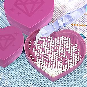 12 Pack Heart Diamond Painting Trays Plastic Bead Sorting Trays Diamond Rhinestone Tray Storage Box for DIY Crafts Purple