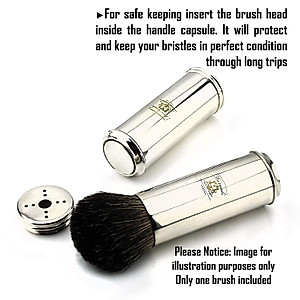 JAG Shaving brush Badger Hair Travel Shaving Brush in Nickel Plated Handle