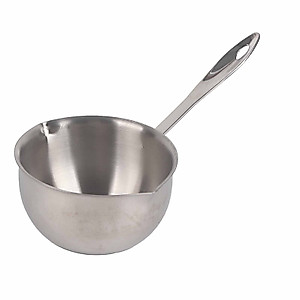 Butter Warmer Pot Small Butter Warmer Measuring Pot with Long Handle, All in One Flat Induction Bottom Mini Butter Hot Pot Milk Pot Small Saucepan Sturdy Stainless Steel (300ML)