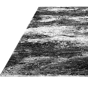 LuuL Home Non Slip Rugs 5x7 Modern Abstract Easy Silk Rubber Backing Soft Area Rug for Living Room Easy to Clean Non Shedding Kitchen for Bedroom Indoor Carpet (Gray - Black, 5x7)