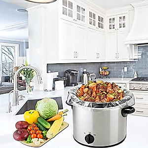 Valuetalk Slow Cooker Liners (50 Liners), 13" × 21" Crock Pot Cooking Bags, Fit 3QT to 8QT, Disposable Cooking Bags Suitable for Slow Cooker, Ovens, Oval & Round Pot, 1 Pack (50 Liners)