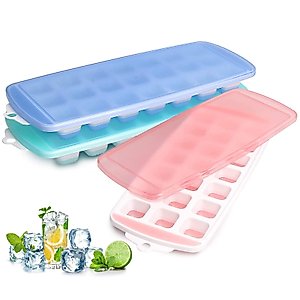 Small Ice Cube Trays with Lid for Freezer,Mini Ice Cube Trays for Freezer with Lid,Silicone Ice Cube Trays,Tiny Ice Cube Trays for Freezer,BPA Free,Easy to Remove and Perfect Cube Size