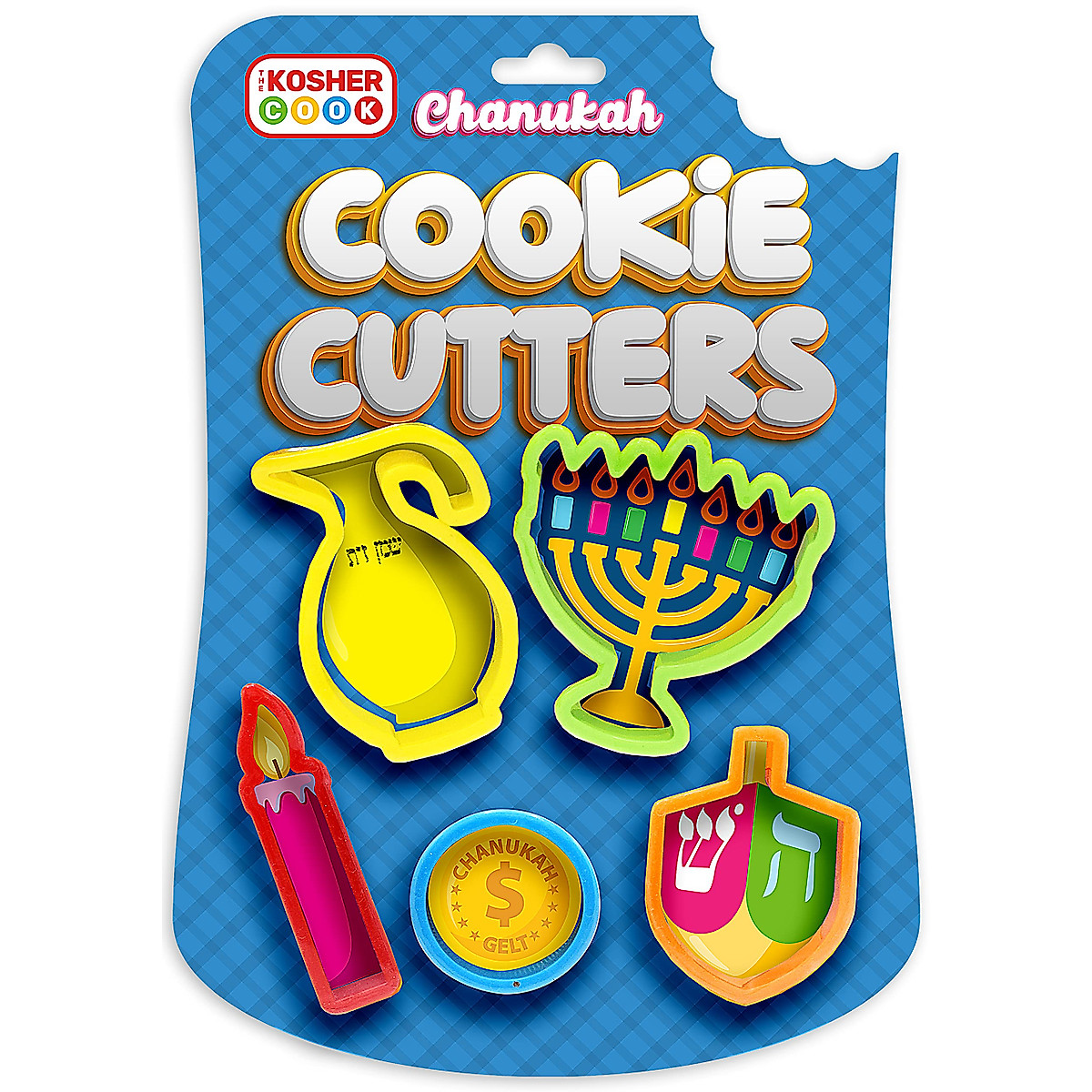 Hanukkah Cookie Cutters - Plastic Chanukah Cookie Cutters - 5 Piece Set - The Kosher Cook