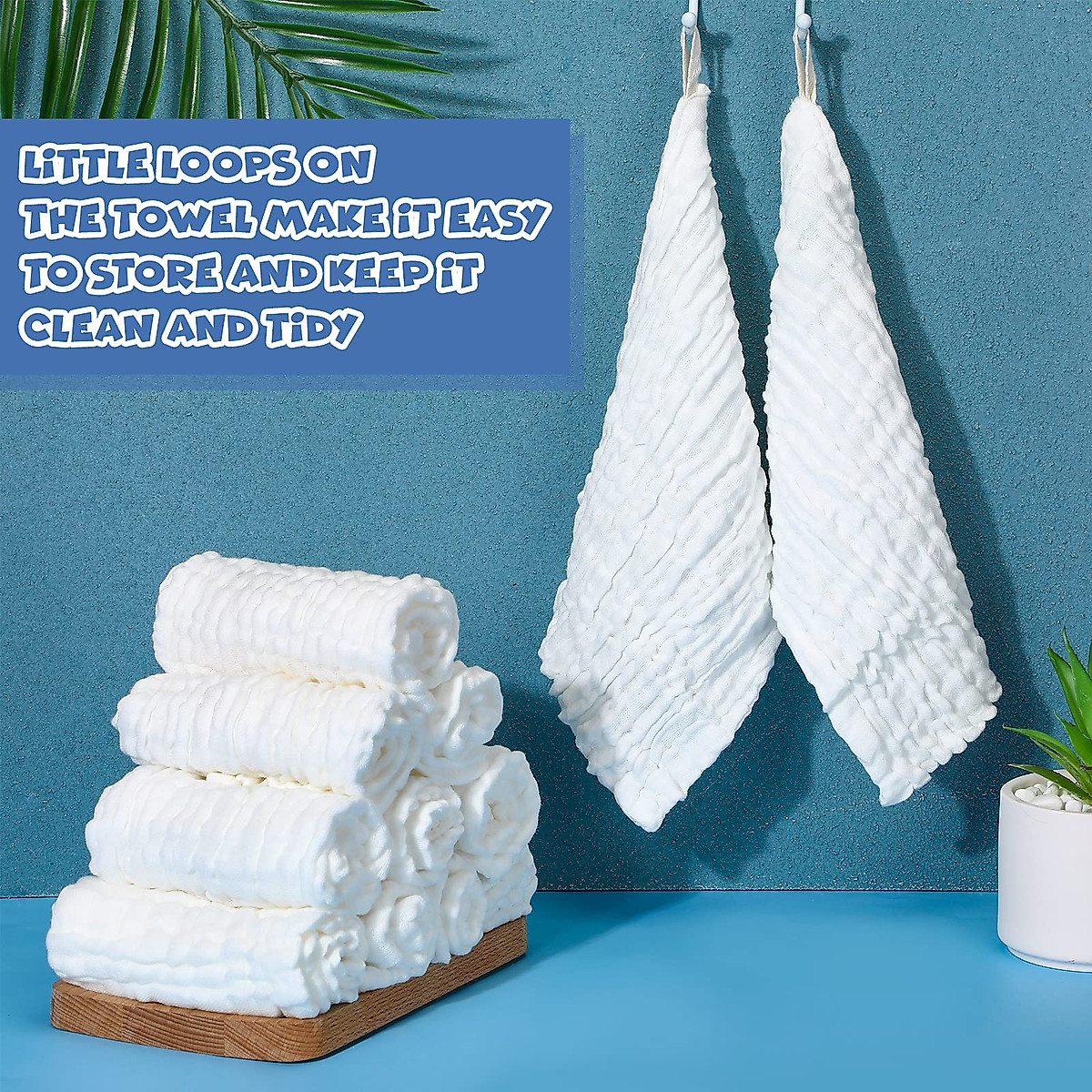 60 Pack Baby Muslin Washcloths Muslin Burp Cloths 6 Layer Soft Absorbent Face Towel, 12 x 12 Inch Burp Rags Natural Newborn Bath Essentials for Baby Infant Kids Sensitive Skin, Baby Registry as Shower