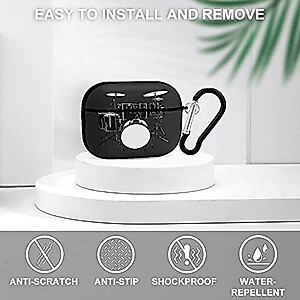 Drum Set Airpods Case Cover for Apple AirPods Pro Cute Airpod Case for Boys Girls PC Hard Silicone Protective Skin Airpods Accessories with Keychain