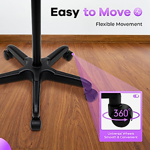 Rolling Salon Tray,Aluminum Trolley Cart Equipment on Wheels & Adjustable Height（28"-44"） for Dental Carts Hairdresser Cart