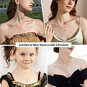 Jewlpire 18k Over Gold Chain Necklace for Women Girls, 1.2mm Cable Chain Gold Chain for Women Sturdy & Shiny Women's Chain Necklaces, 18 Inches