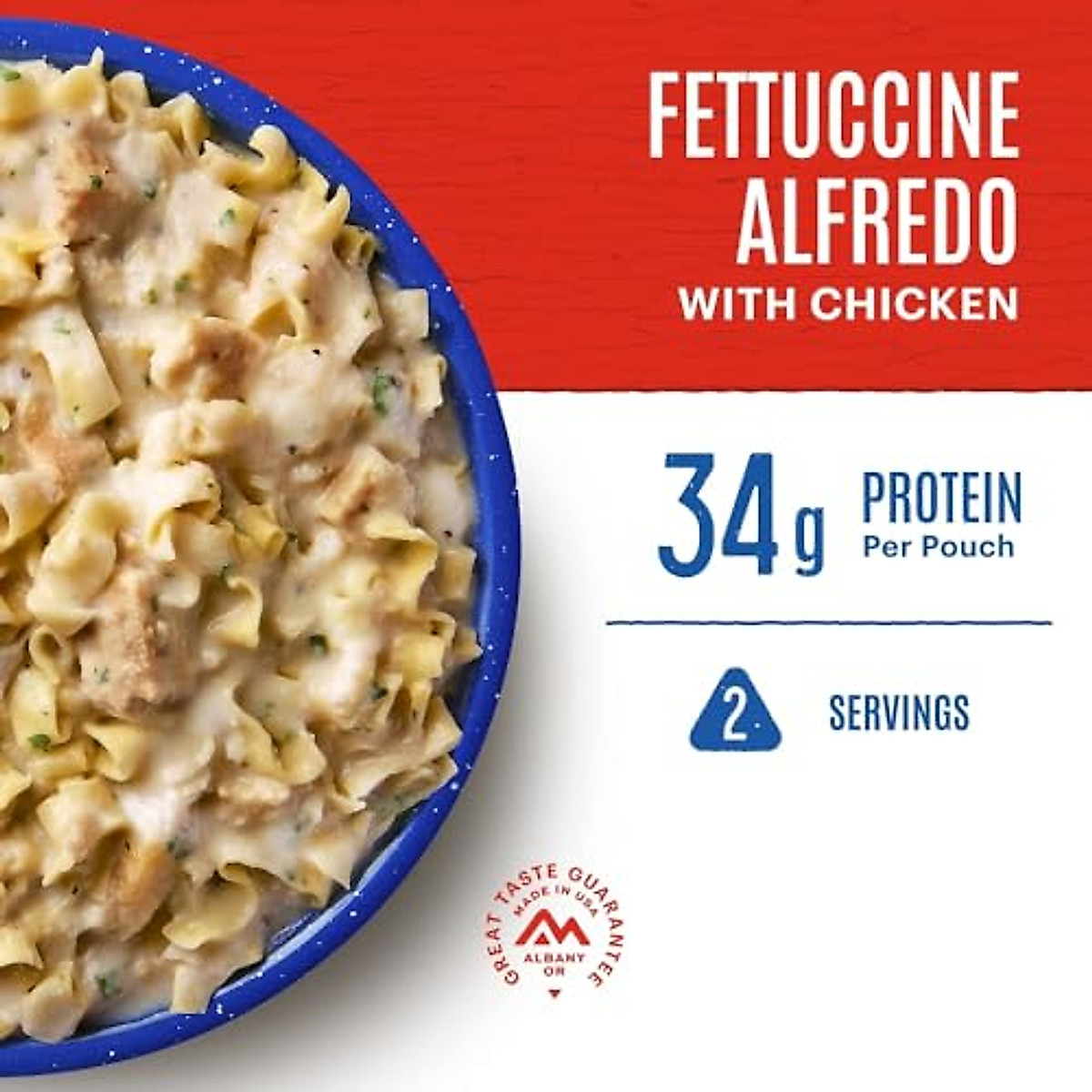 Mountain House Fettuccine Alfredo with Chicken | Freeze Dried Backpacking & Camping Food | 6-Pack