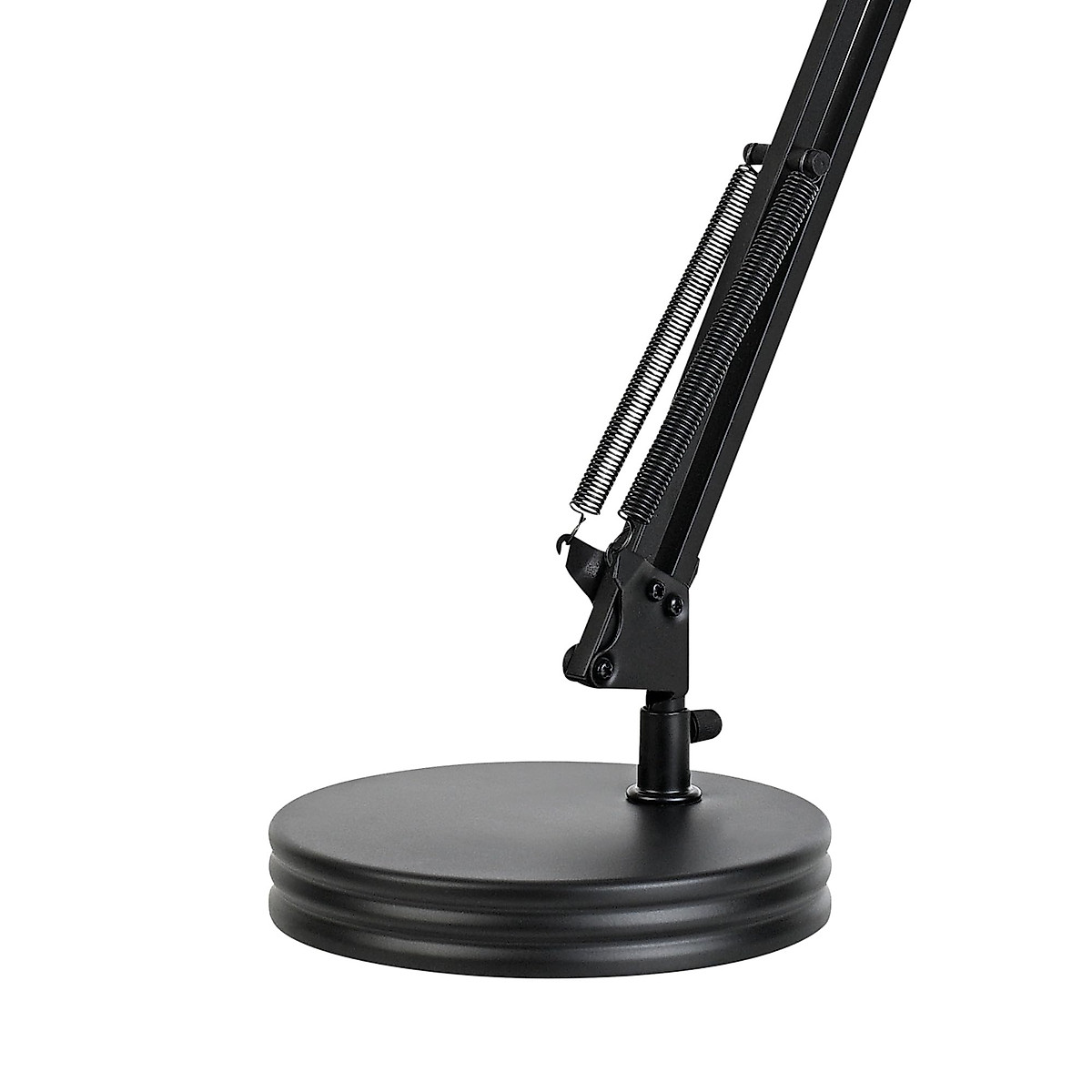 Globe Electric 5698601 28" Heavy Base Top Moving Spring Balanced Swing Arm Desk Lamp, Black, On/Off Rotary Switch on Shade, Home Office Accessories, Lamp for Bedroom, Home Décor, Home Improvement