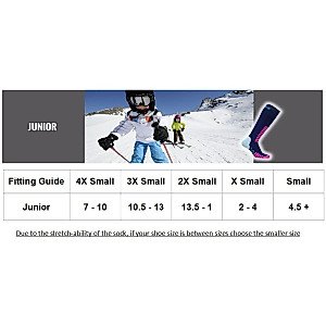 Eurosock Kids Supreme Jr Ski Socks, Deep Black, XS(2-Little 4 Big