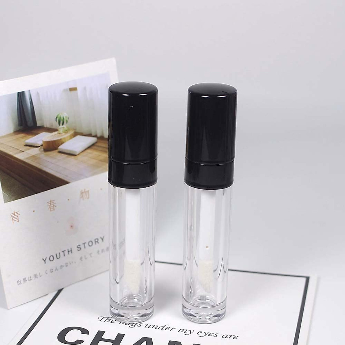 COSIDEA 14pcs empty 8ml big wand lip gloss tube concealer tube packing (Black)