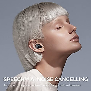SoundPEATS Mini Wireless Earbuds Bluetooth 5.2 Headphones in-Ear Stereo Earphones with Speech AI Noise Cancellation for Calls, Touch Control, Total 20 Hours, Twin/Mono Mode