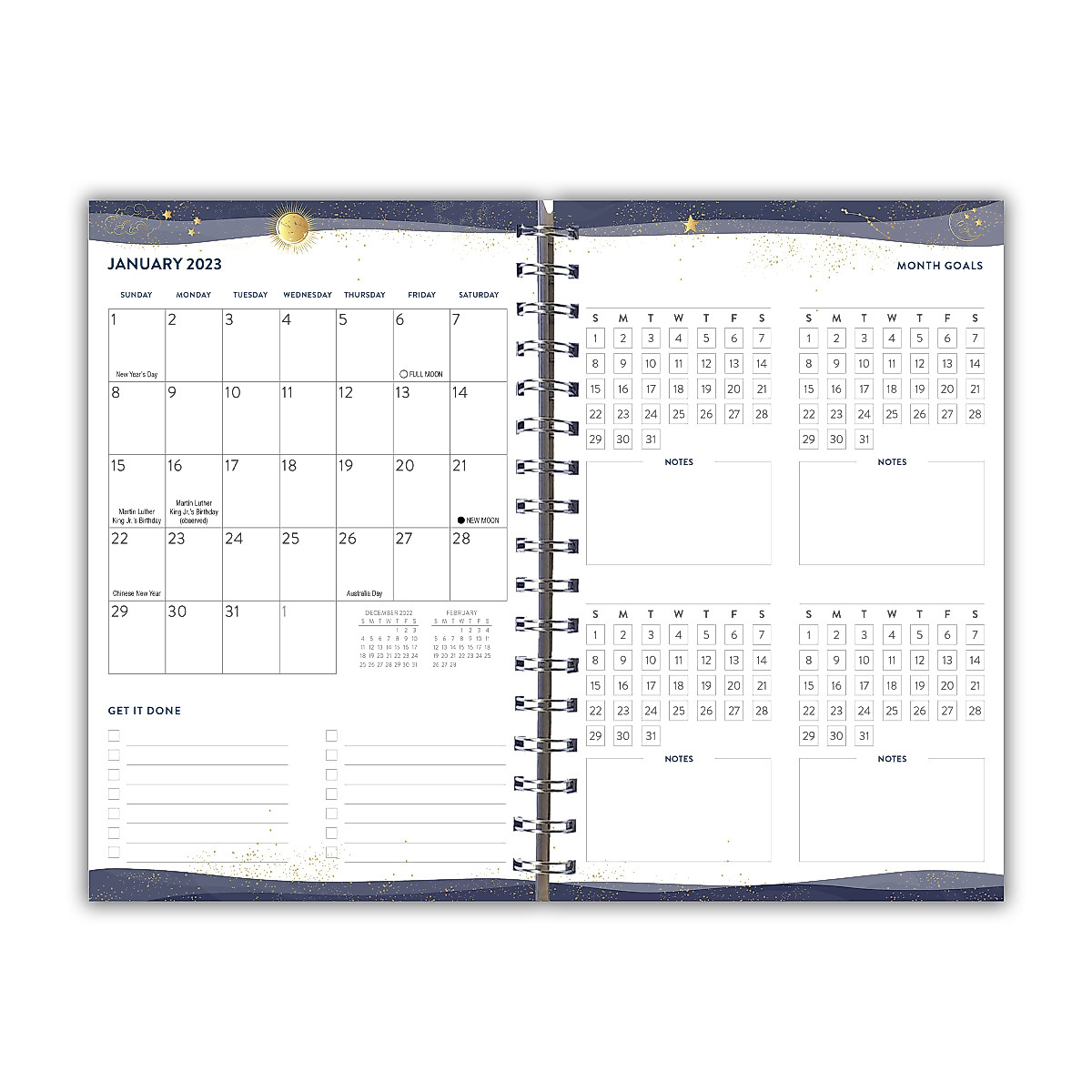 Goal Getter 2023 Weekly and Monthly Planner, 16-Month Lifestyle Planner: September 2022 - December 2023, 6" x 9" - Mystic Cosmos