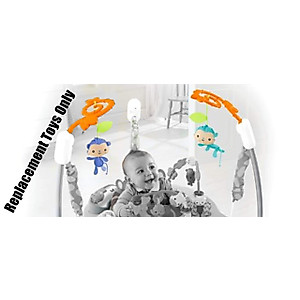 Replacement Parts for Rainforest Jumperoo - Fisher-Price Roarin' Rainforest Jumperoo CBV63 ~ Replacement Toys ~ Orange Vines with Blue Monkeys