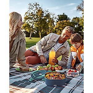 Electric Lunch Box,Portable Box Food Heater, Electric Lunch Box Food Heater,For Car/Truck Work 12v/24v/110v/60w,Stainless Steel Container Fork & Spoon And Bag