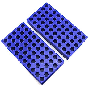 E-outstanding Vial Rack 2PCS 190x100x25mm Blue Stackable Tube Rack Centrifuge Tubes Rack for 12mm 1.5ML/2mL 50 Standard Vials