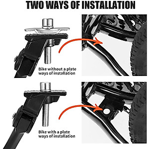 USONG Bike Kickstand Children's Bicycle Kickstand Single-side Stand Folding Bicycle Center Bracket 12" 14" 16" 18" 20" Bike Racks (For 18"-20"-22" Bike)