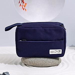 Hanging Toiletry Bag Cosmetic Case Lightweight Large Capacity Multifunctional Travel Toiletry Kit Shaving Bag Portable Bathroom Wash Bag for Makeup (Navy)