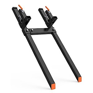GAOMON 60" Clamp-On Pallet Forks with Adjustable Stabilizer Bar, 2000 LBS Capacity for Loader Bucket