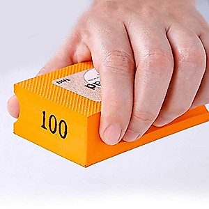 Diamond Hand Polishing Pads for Sanding Concrete Glass Stone Granite Marble 60#,100#,200#,400# (4Pcs/Set)…