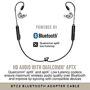 MEE audio M6 PRO Musicians' in-Ear Monitors Wired + Wireless Combo Pack: Includes Stereo Audio Cable and Bluetooth Audio Adapter (Clear) (CMB-M6PROBT-CL)