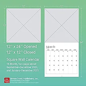 National Parks | 2023 12 x 24 Inch Monthly Square Wall Calendar | Foil Stamped Cover | BrownTrout | Scenic Yosemite Yellowstone Nature