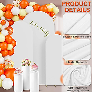6FT 5FT 4FT Wedding Spandex Arch Backdrop Cover: Round Top Fitted Chiara Arch Stretchy Backdrop Stand Covers for Wedding Party Birthday Shower Reception Bridal Shower Decoration