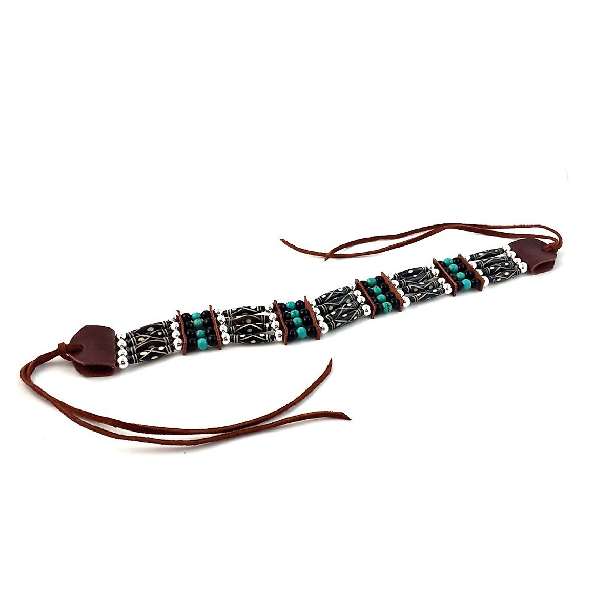 Local Bead Shop Handmade Traditional 4 Line Carved Buffalo Bone Hairpipe Tribal Choker Necklace