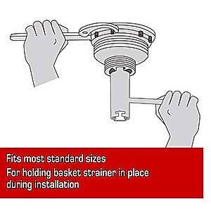 HAUTMEC Long-reach Basket Strainer Wrench, Double Working End Sink Strainer Wrench HT0219-SW