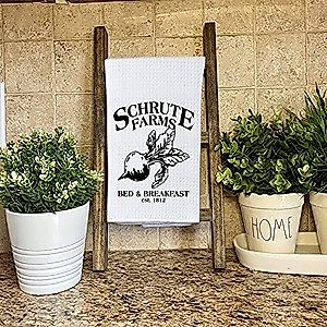 WCGXKO Funny TV Show Inspired Schrute Farms Bed & Breakfast Dwight Office Towel Housewarming Gift (Schrute Farms)