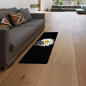 White Daisy Kitchen Mat Set of 2, Anti Fatigue Comfort Floor Mats for Kitchen Living Room Laundry Waterproof Non Skid Standing Rug Set, Butterfly Petals