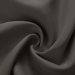 Blackout Room Darkening Valances for Windows Dark Gray Window Treatments Rod Pocket Valance Curtains Thermal Insulated Kitchen Cafe Drapes and Curtains for Bedroom Nursery Living Room, 52 x 18 Inch