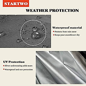 STARTWO Lawn Mower Cover, Tractor Cover Fits Decks up to 54", Heavy Duty Waterproof Riding Lawn Mower Cover with Drawstring and Storage Bag, All Weather Protection, Rip Resistant Fade Resistant,Gray